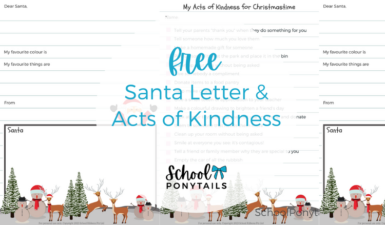 F R E E Printable Santa Letter + Acts of Kindness for Christmastime ...