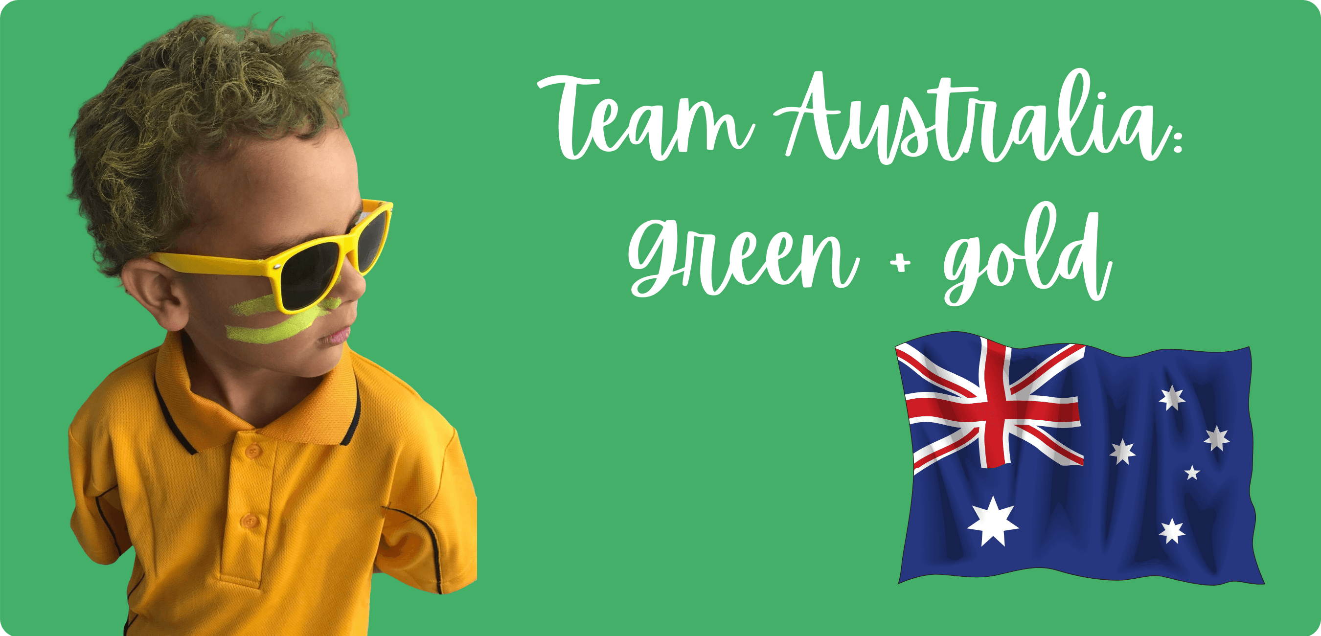 Team Australia Colours | Green and Gold | Aussie Aussie Aussie ...