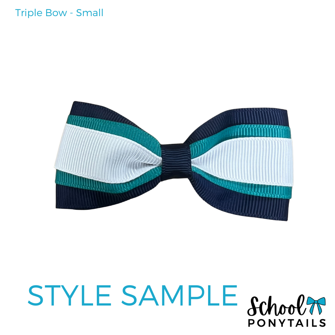 Custom Triple Bow | 4 inch bow | Custom bows for school – School Ponytails